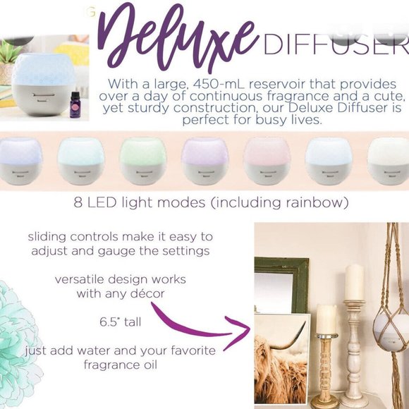 Scentsy | Other | Nib Scentsy Fleur Grey Deluxe Diffuser | Poshmark